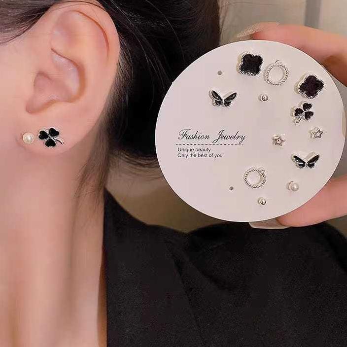 Jual Aw89 As04 - Anting Set 7 Pasang Lucu Menarik Clover Semanggi Kupu ...