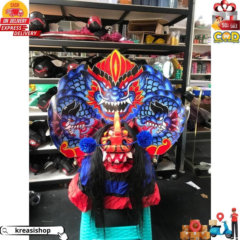 Jual Termurah Barongan Caplokan Kayu Devil Besar / Barongan Devil Motif ...