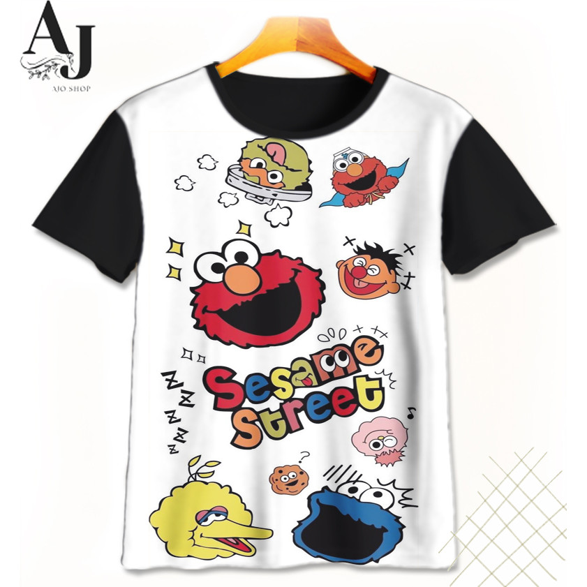 Jual Baju Anak Gambar Elmo Sesame Street Kaos Kartun Game Anime 3D Elmo ...
