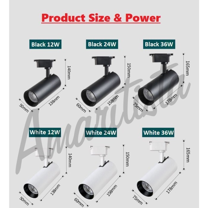 Jual Gercep 4Set Lampu Sorot Cafe Track Light Led Cob 12Watt Sni Rell ...