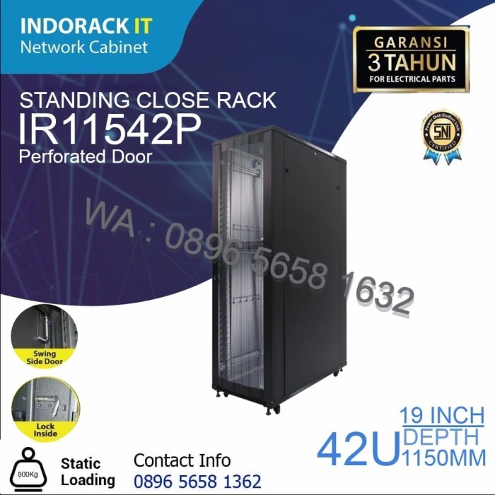 Jual PROMO! Close Rack INDORACK Perforated Door Rack Server 42U D ...