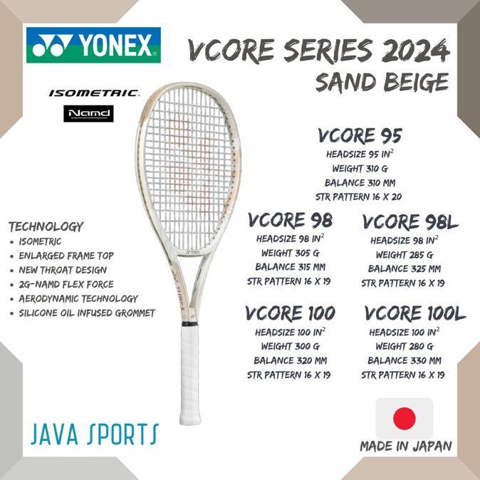 Jual Raket Tenis Yonex Vcore Series 2024 Sand Beige 95 98 98L 100 100L ...