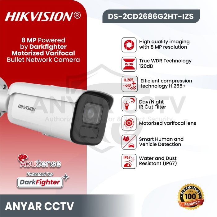 Jual HIKVISION DS-2CD2686G2HT-IZS 8 MP Darkfighter Motorized Varifocal ...