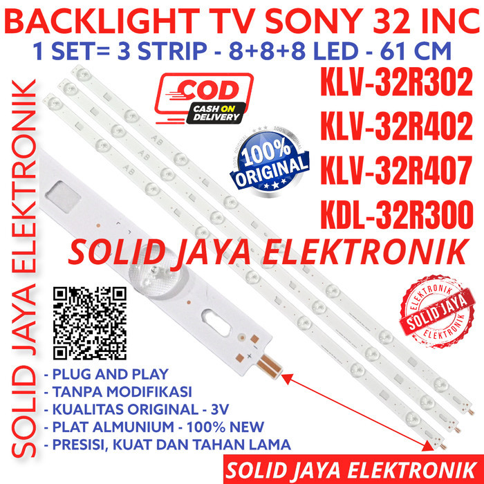 Jual LAMPU BACKLIGHT TV SONY 32 INC INCH BL 8K 3V 8 KANCING MATA 3 VOLT | Shopee Indonesia