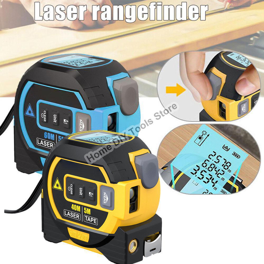 Jual 3-in-1 Laser Rangefinder 5m Tape Measure Ruler LCD Display ...