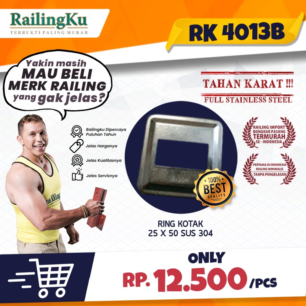 Jual Railingku Aksesoris Handrailing Ring Tembok Pipa Gold RK 4013B ...