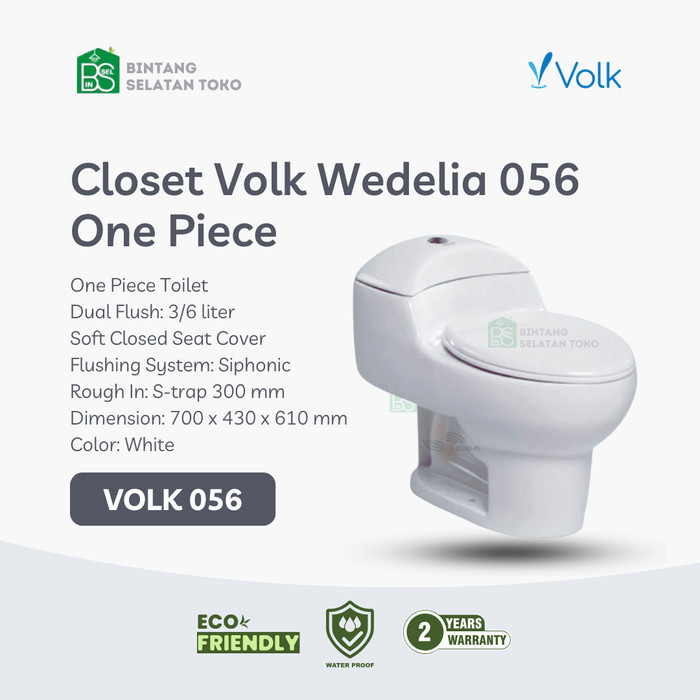 Jual Jual [READY] KLOSET DUDUK ONE PIECE VOLK 056 WEDELIA free JET ...