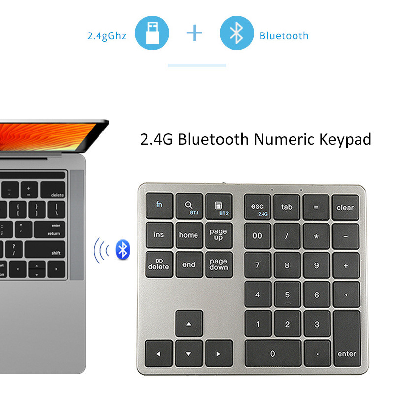 Jual 2.4G Wireless Bluetooth-Compatible Numpad ,35 Keys USB ...