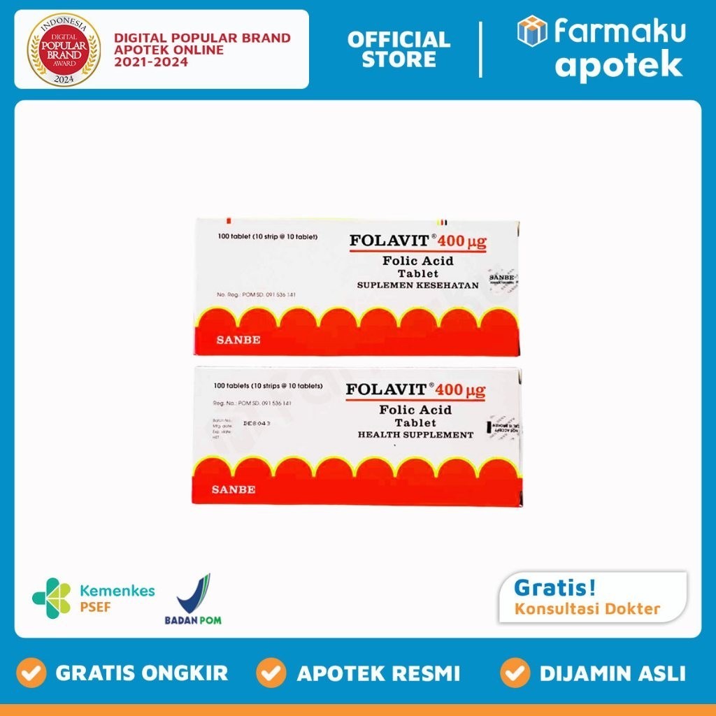 Jual Folavit 400 mcg Strip 10 Tablet - SLW | Shopee Indonesia
