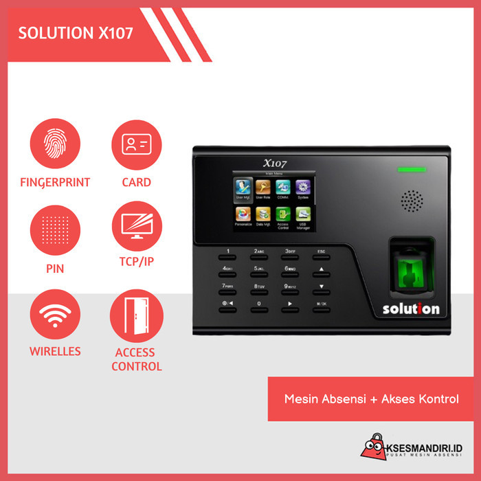 Jual Mesin Absensi Fingerprint Akses Pintu Solution X107 Original Dan ...