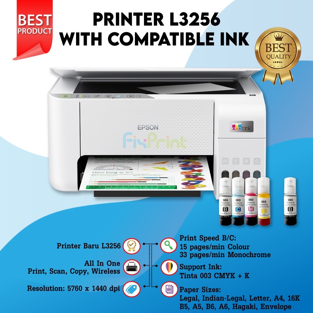 Jual Printer Epson L3250 Black L3256 White Pengganti L3150 All in One Printer Wireless Print ...