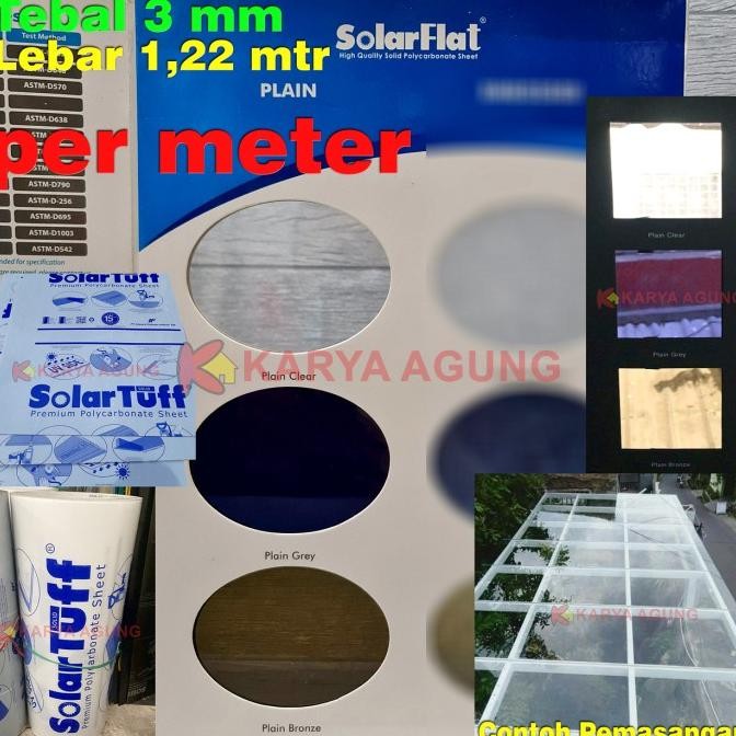 Jual Atap SOLARTUFF SOLID 3mm Plain / Solarflat Fiber Kanopi ...