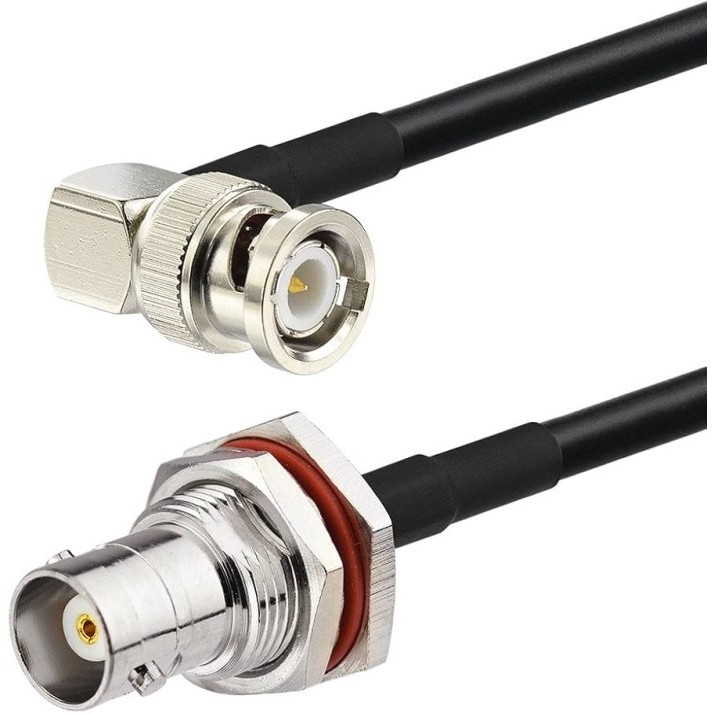 Jual Kabel Jumper Rg58 Bnc Female Bulkhead Ke Bnc Male Right Angle Panjang 50Cm Terbaru 100% ...