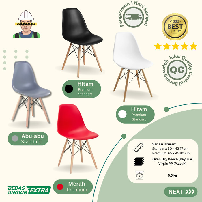 Jual Kursi Cafe/Kursi Milenial/Kursi Aesthetic/Kursi Eames | Shopee ...