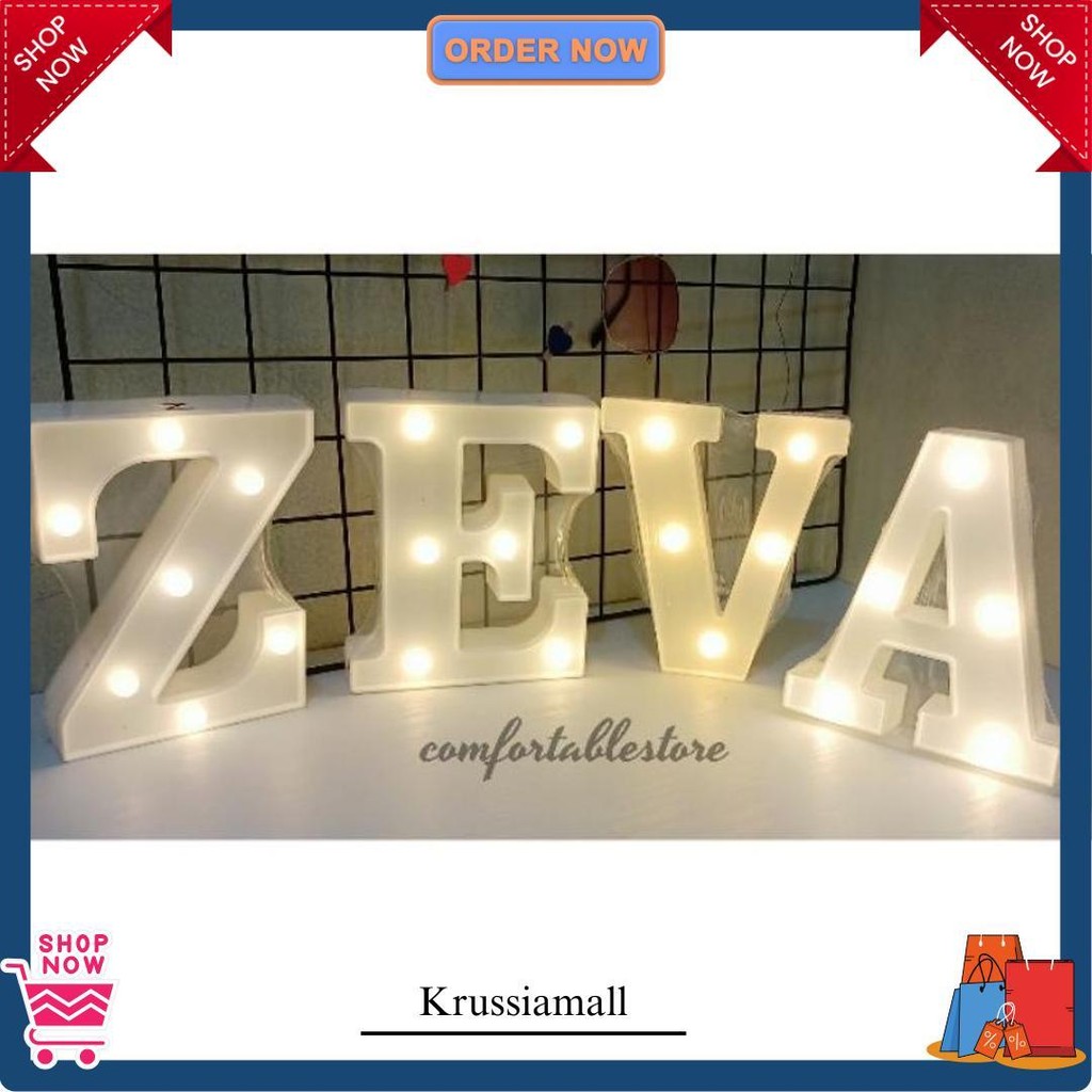 Jual Lampu Huruf A-Z Dan Angka 0-9 Led Tinggi 16 Cm Lampu Hias Kamar ...