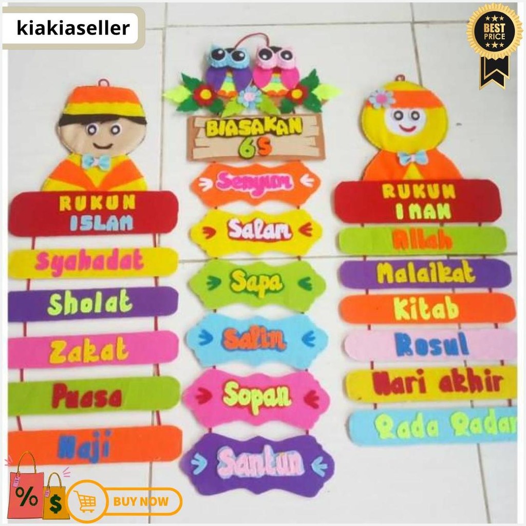 Jual Pajangan/ Hiasan Dinding/Prakarya/Rukun Iman &Islam Original Produk | Shopee Indonesia