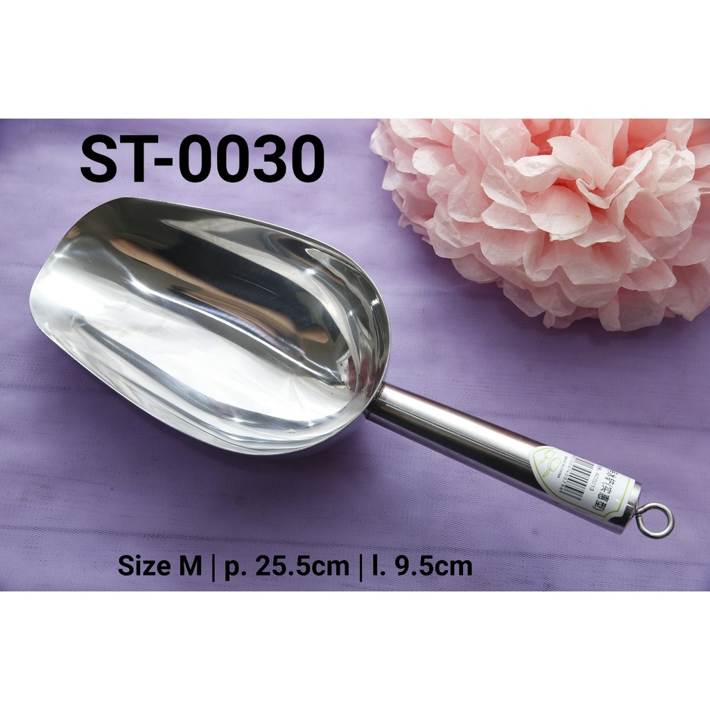 Jual ST-0030 ice scoop ice sekop es batu sekop tepung stainless steel M ...