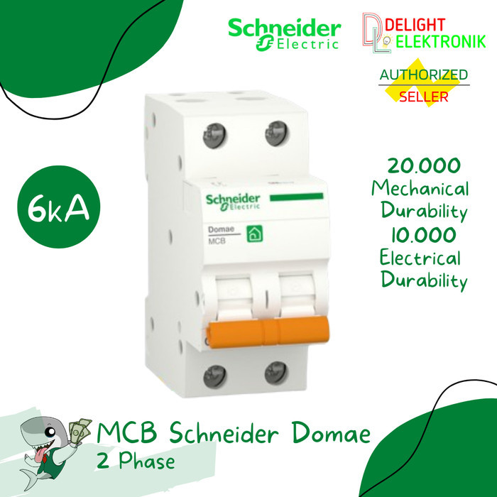 Jual SCHNEIDER ELECTRIC NEW DOMAE MCB 2 4 6 10 16 20 25 32 40A 2P | Shopee Indonesia