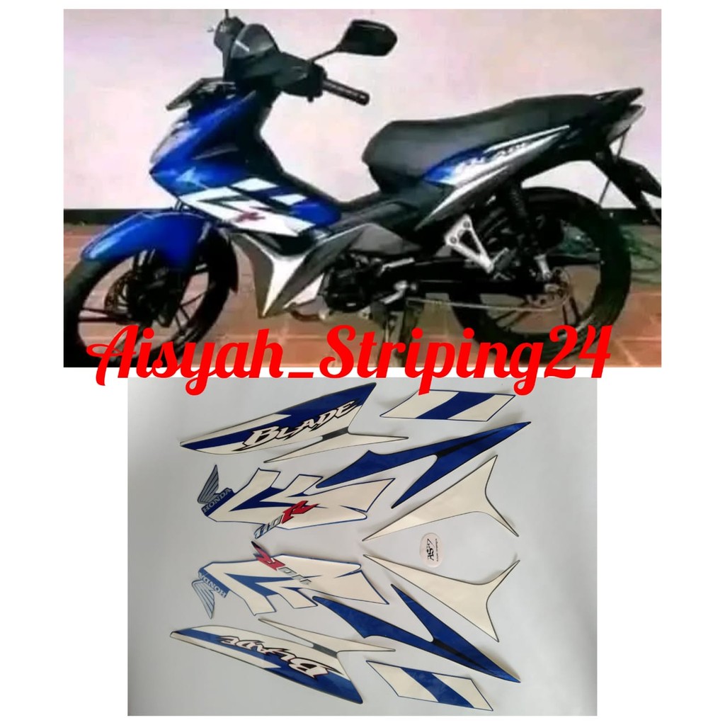 Jual Stiker Sticker striping Lis Les Polet Body Motor Honda Blade 110R ...