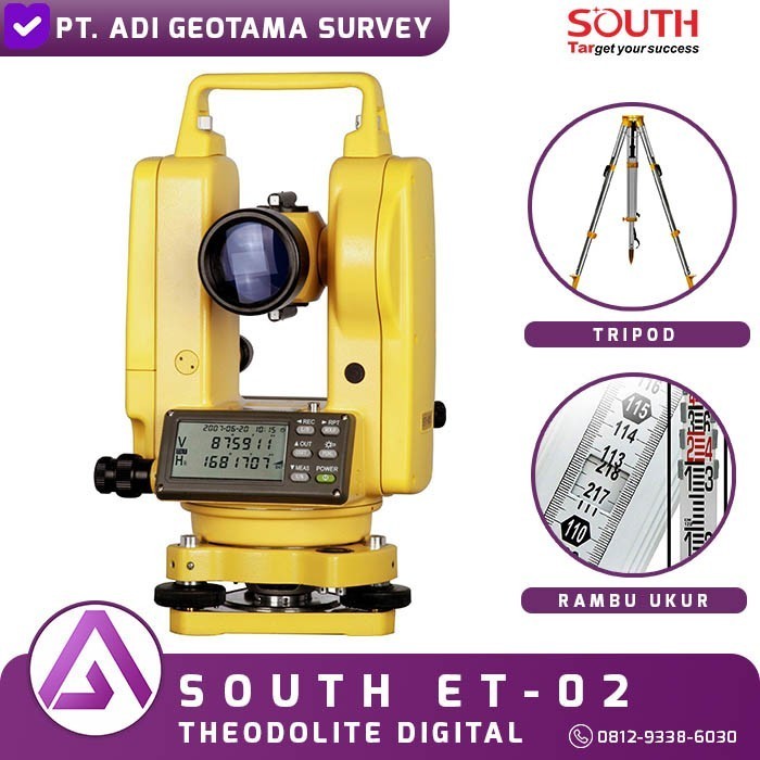 Jual SOUTH ET-02 Digital Theodolite baru teodolit et02 rambu tripod | Shopee Indonesia
