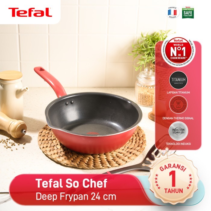 Jual Tefal So Chef Deep Frypan 24Cm Wajan Anti Lengket Fs | Shopee Indonesia