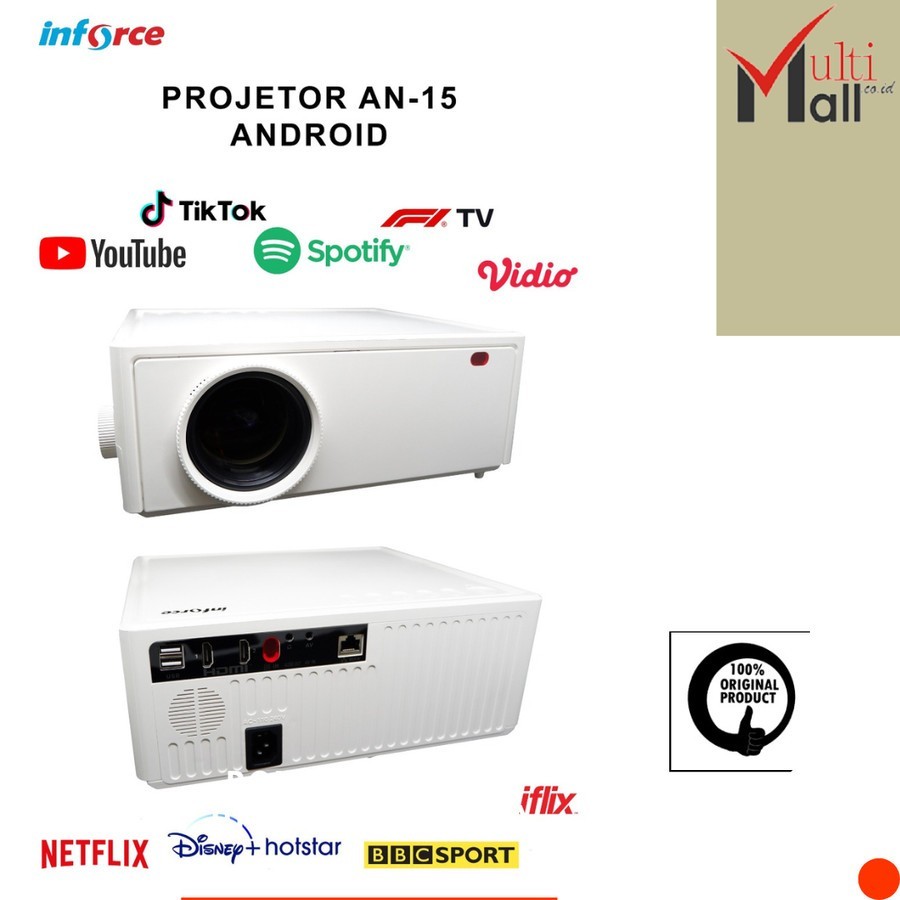Jual LCD PROJECTOR INFORCE AN-15 WHITE ( ANDROID ) | Shopee Indonesia