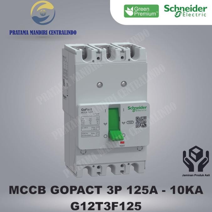 Jual Miliki Mccb Gopact 125T 3P 125A Schneider 3 Phase 125 Ampere 415Vac 10Ka - G12T3F125 ...