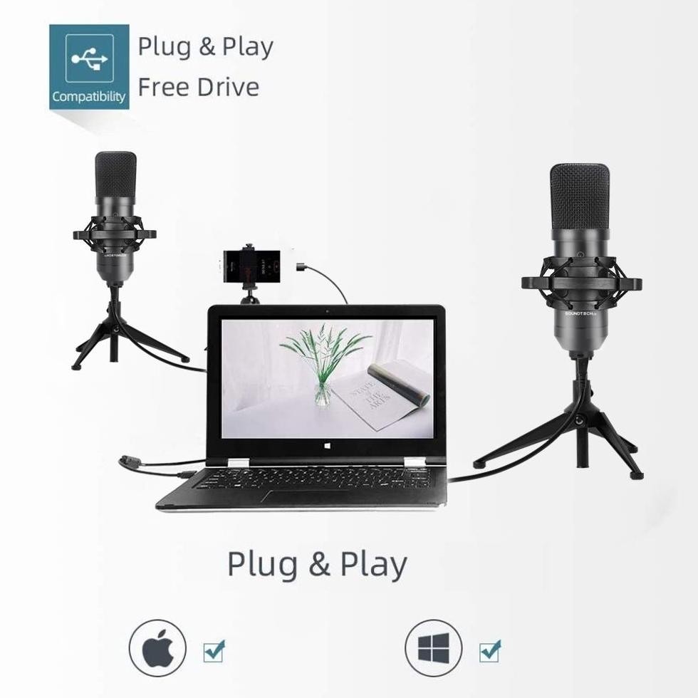 Jual VIRAL SOUNDTECH Lite Condenser Microphone Stand Table for PC ...