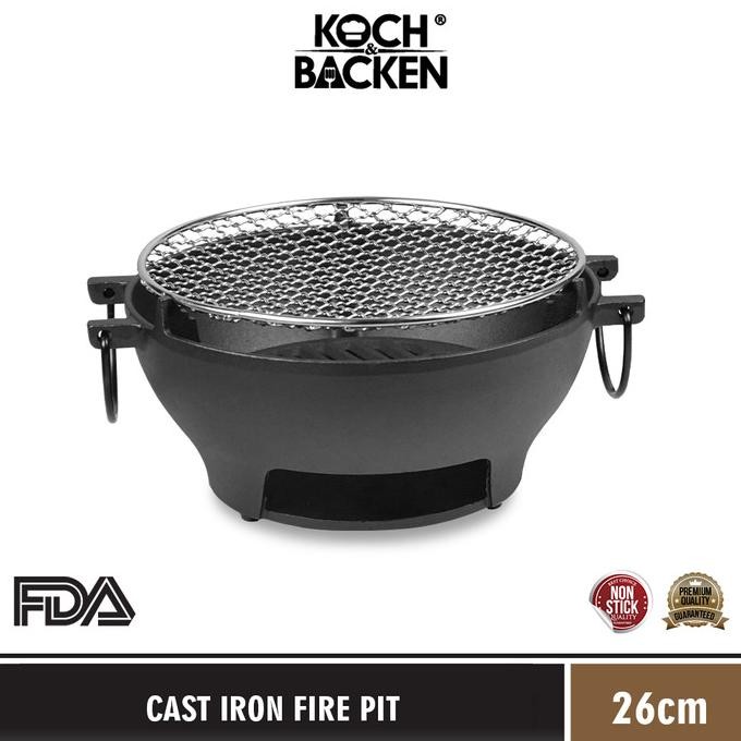 Jual KOCH&BACKEN Cast Iron Fire Pitcharcoal Grill Barbeque 26cm ...