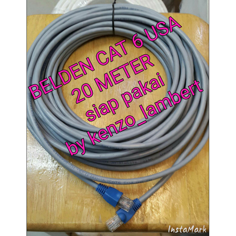 Jual Kabel Data Lan Utp Cat 6 Belden 20 Meter Original / Cat6 Siap Pake | Shopee Indonesia