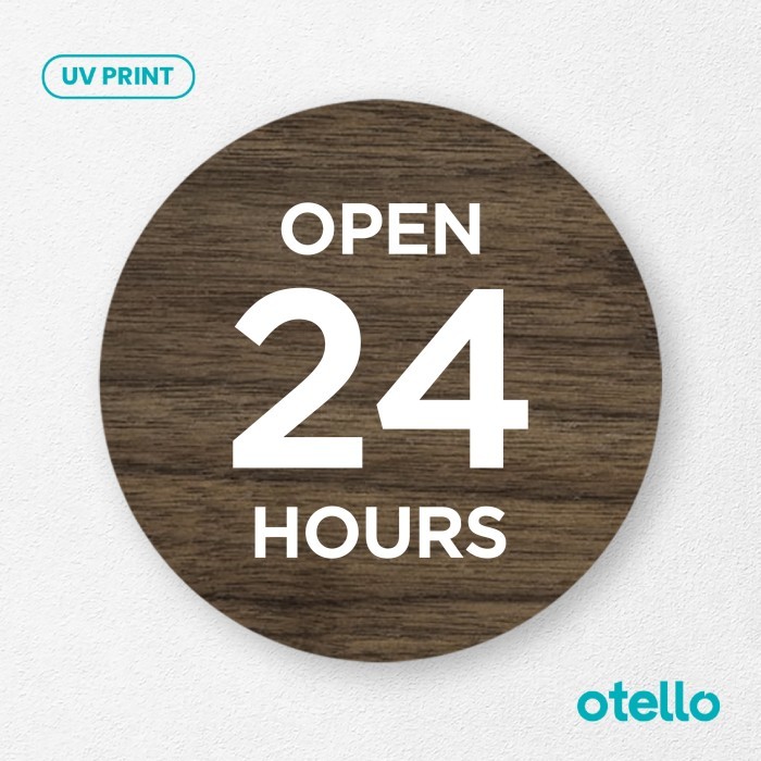 Jual Signage Open 24 Hours Sign Board Buka 24 Jam Label Toko Restoran ...