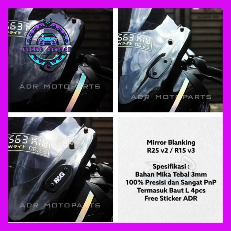 Jual MIRROR BLANKING YAMAHA R25 NEW / R15 V3 / R15 V4 / PENUTUP SPION ...