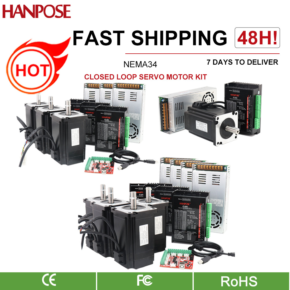 Jual TQS nema34 stepper motor Closed Loop 12N 8N 4N 86EH118 +CL86 ...