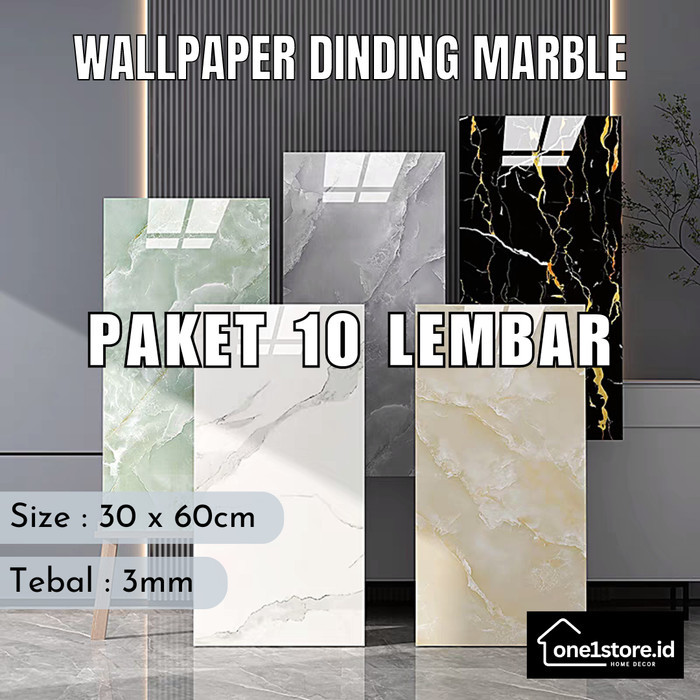 Jual 10 LEMBAR - Wallpaper Dinding Vinyl Marble 30 x 60cm Marmer Granit New | Shopee Indonesia