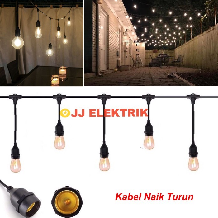 Jual Termurah Kabel Fitting Lampu Gantung 10 Meter 10 Fitting Naik Turun 10M Outdoor | Shopee ...