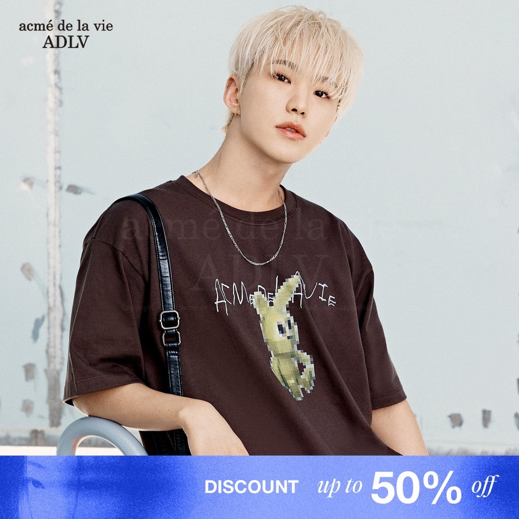 Jual [ADLV] Retro Rabbit Short Sleeve T-Shirt Brown - Kaos Oversized ...