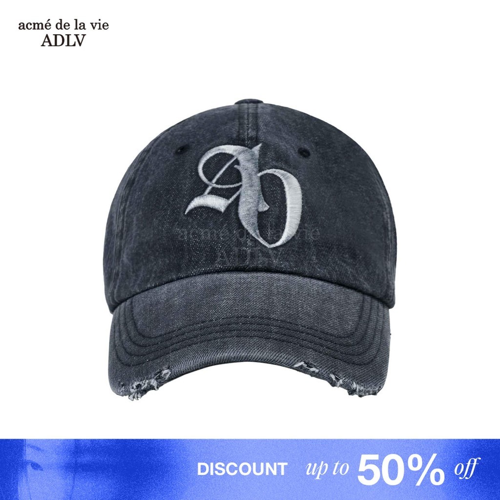 Jual [ADLV] New Symbol Logo Damage Denim Ball Cap Black - Topi Standard ...