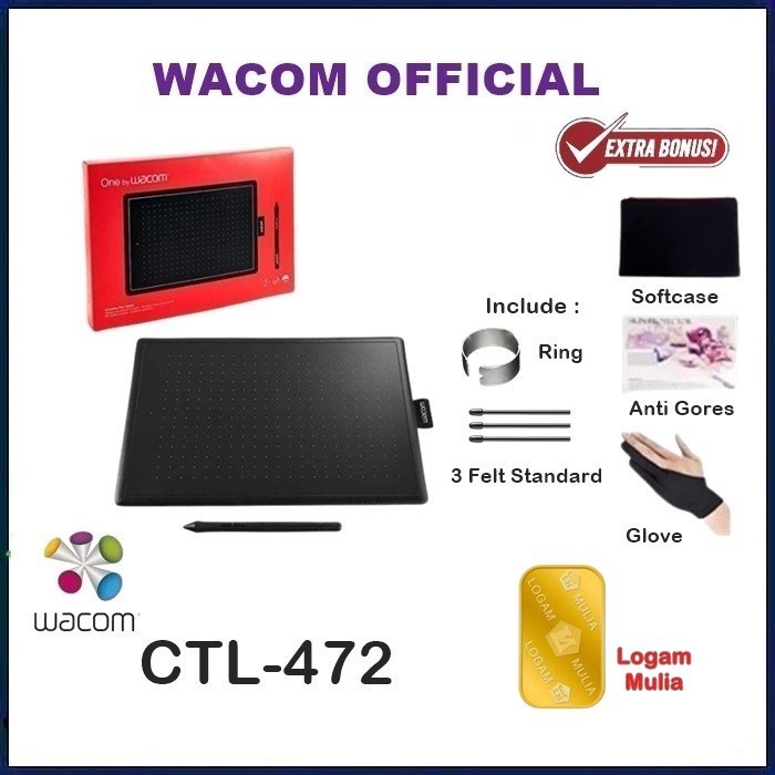 Jual Wacom One By Ctl-472/K0-Cx Creative Pen Tablet Ctl472 Ctl 472 K0 ...