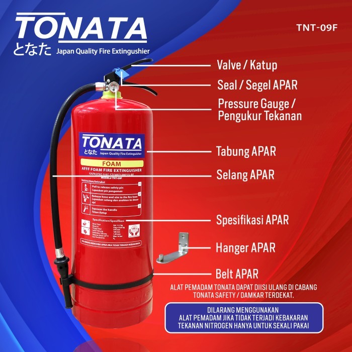 Jual APAR 9KG TONATA / FOAM 9 KG / Set Komplit | Shopee Indonesia