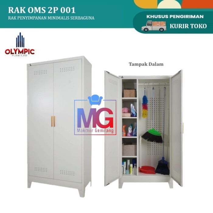 Jual Lemari Locker Besi Alat Kebersihan/ Rak Penyimpanan Perkakas Serbaguna/ Olymsteel OMS 1P ...