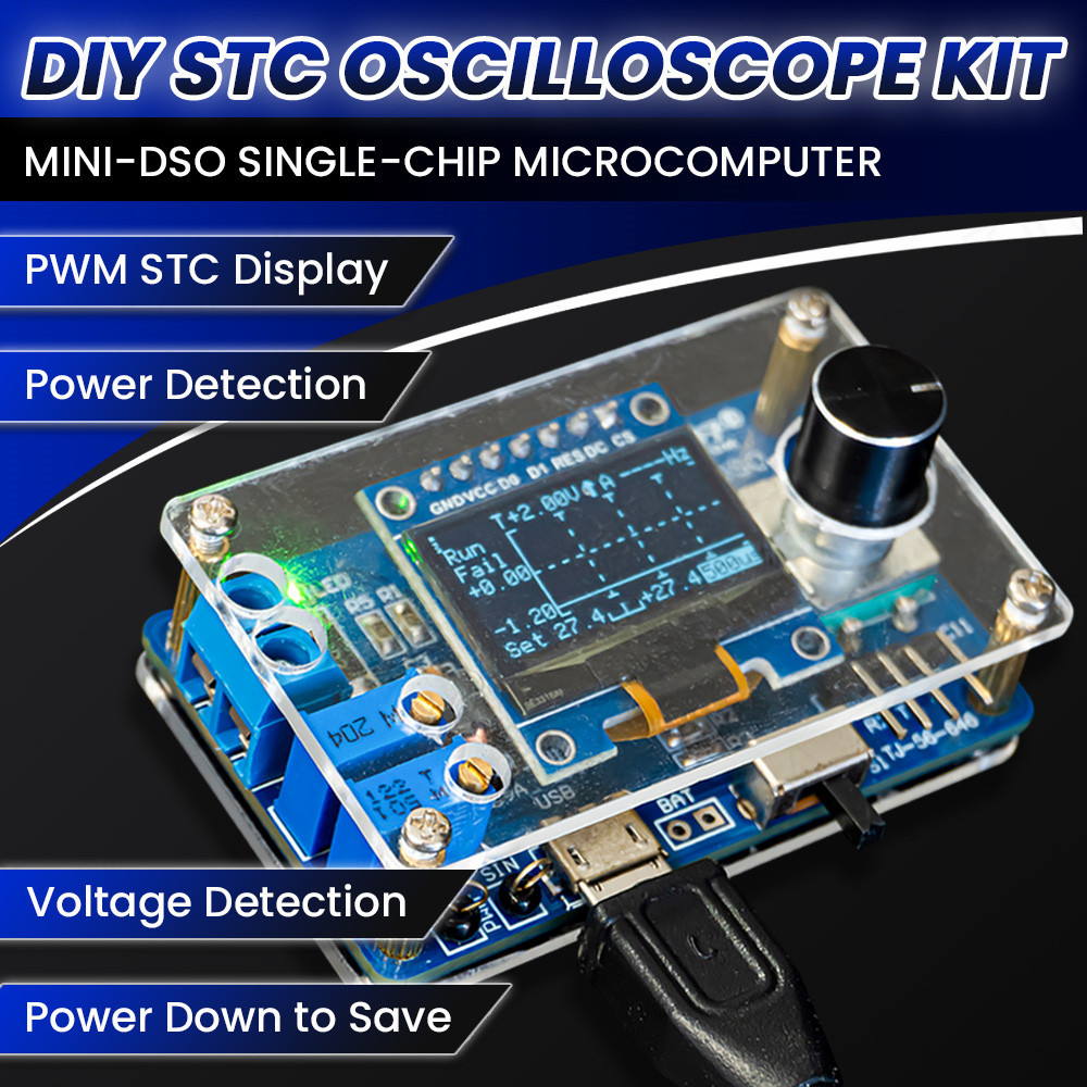 Jual NEW DIY Mini Digital Oscilloscope Electronic Kit STC8K8A MCU with 0.96 Inch OLED DIY ...