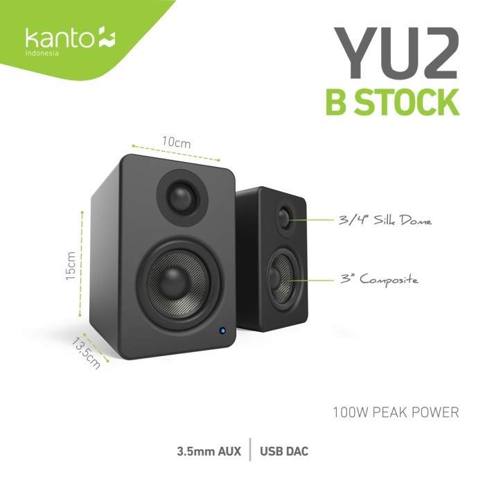 Jual NEW [B-Stock] Kanto YU2 YU 2 - Powered Bookshelf Speaker w/ Phono Pre-amp | Shopee Indonesia