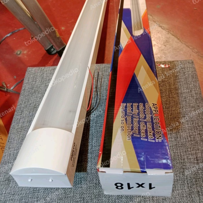 Jual kap tl rm outbow 1x18W cover acrylic SLIM set tl led 18 Watt 120Cm ...