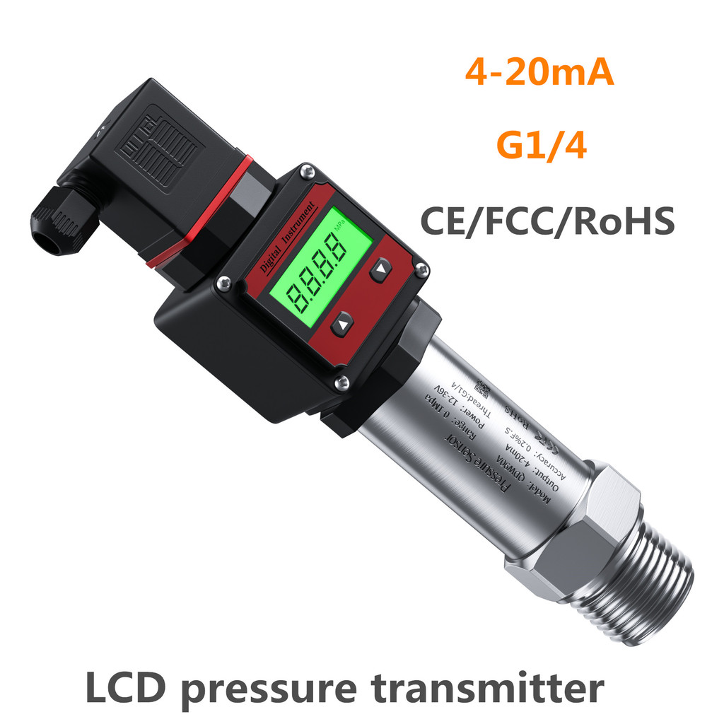 Jual Baru LCD Display 4-20mA 0-5V 10V Pressure Transmitter RS485 Output Water Gas Oil 10bar ...