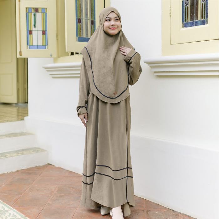 Jual Lozy Hijab - Hanisa Abaya Set (Gamis Umroh Abaya Set Syari) Dress Muslim Wanita Maxi ...