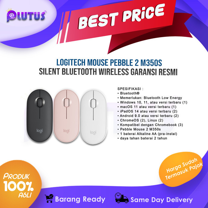 Jual HARGA DISC - Logitech Mouse Pebble 2 M350s Silent Bluetooth ...
