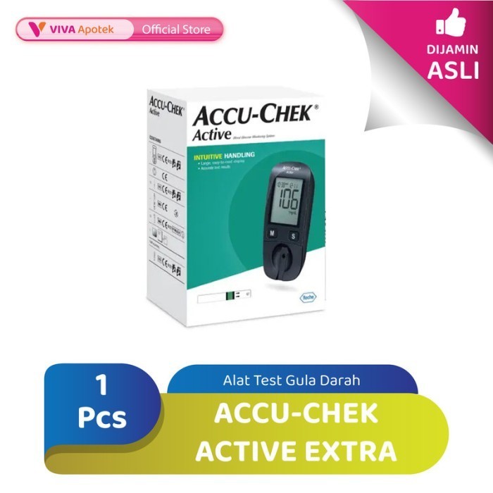 Jual Accu-Chek Active Extra Alat Ukur Gula Darah (Alat + Strip 25 Pcs) | Shopee Indonesia