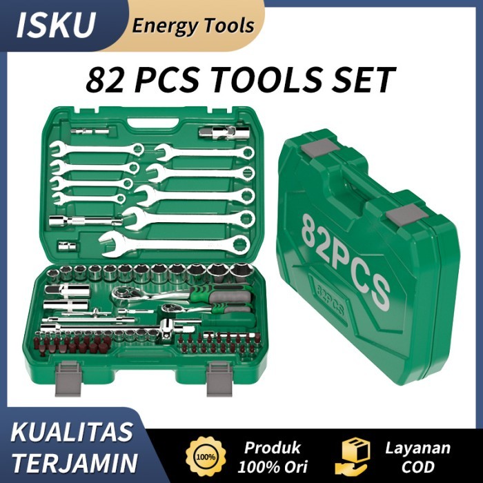 Jual ISKU Kunci shock set 53/61/ 82 pcs Tool kit Set kunci sok set | Shopee Indonesia