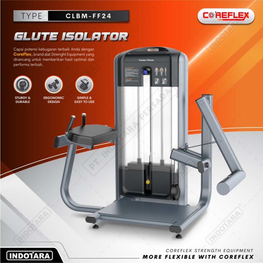 Jual Coreflex Fitness Glute Isolator Machine CLBM-FF24 Weight Stack ...