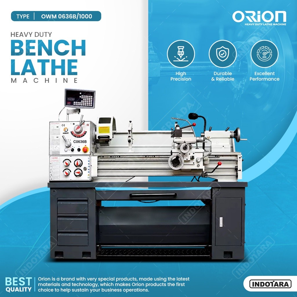 Jual Mesin Bubut / ORION Bench Lathe Machine OWM0636Bx1000 - 3 Phase ...